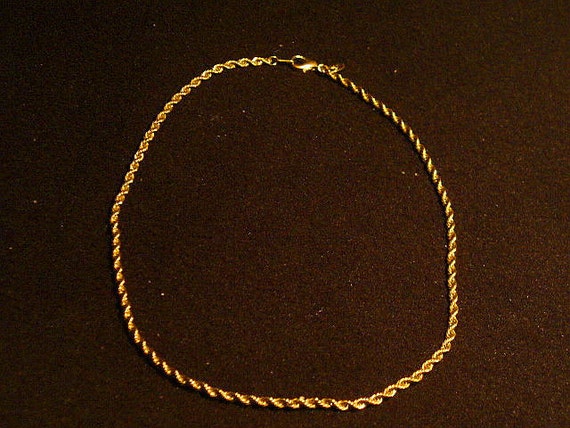 Signed Korea 18 Rope Chain Gold Necklace