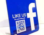 Facebook Like Us Sign with Personalized QR by AttractionStudio