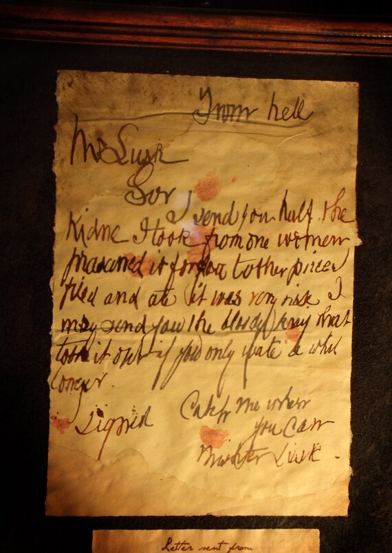 Jack the Ripper, "From Hell" Letter framed. by TheRagNBoneEmporium
