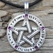Pewter Double Pentagram Celtic Pagan Pentacle Pendant with