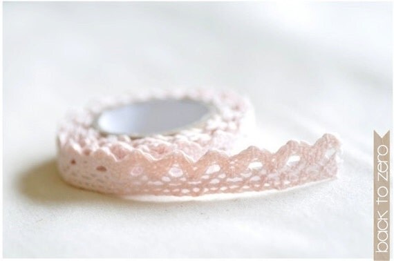 Items similar to Lace Cotton Tape - Pale Pink on Etsy