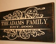 Family Est Sign, Est Family Signs, Custom Wood Sign, Family Established ...