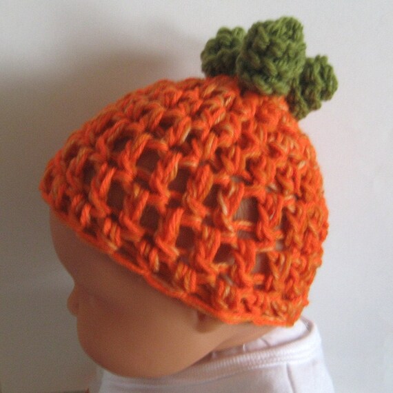Items similar to Baby Pumpkin Hat - Crochet Orange Photo Prop - Baby ...