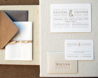 Items similar to Letterpress Wedding Invitation - LETTERPRESS - The ...