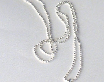 Sterling Silver Plated Ball Chain Lanyard with Swivel Clip
