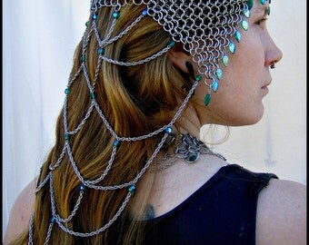 Chainmail headdress | Etsy