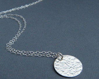 Long silver necklace | Etsy