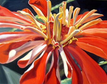 Popular items for zinnia painting on Etsy