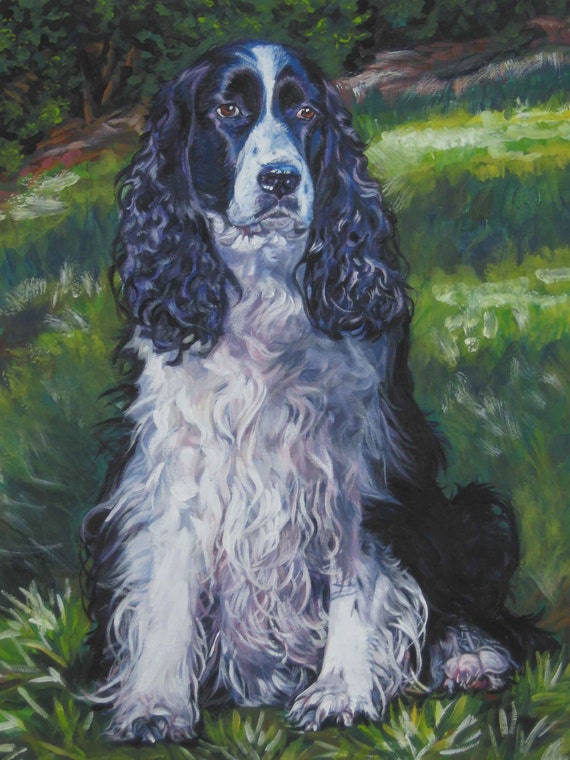 English Springer Spaniel art print CANVAS print of LA Shepard