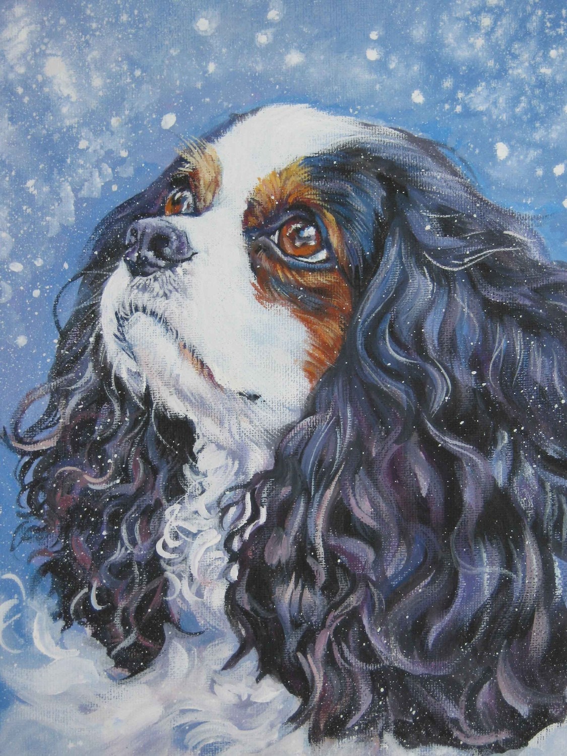 CAVALIER King Charles Spaniel DOG art CANVAS print of