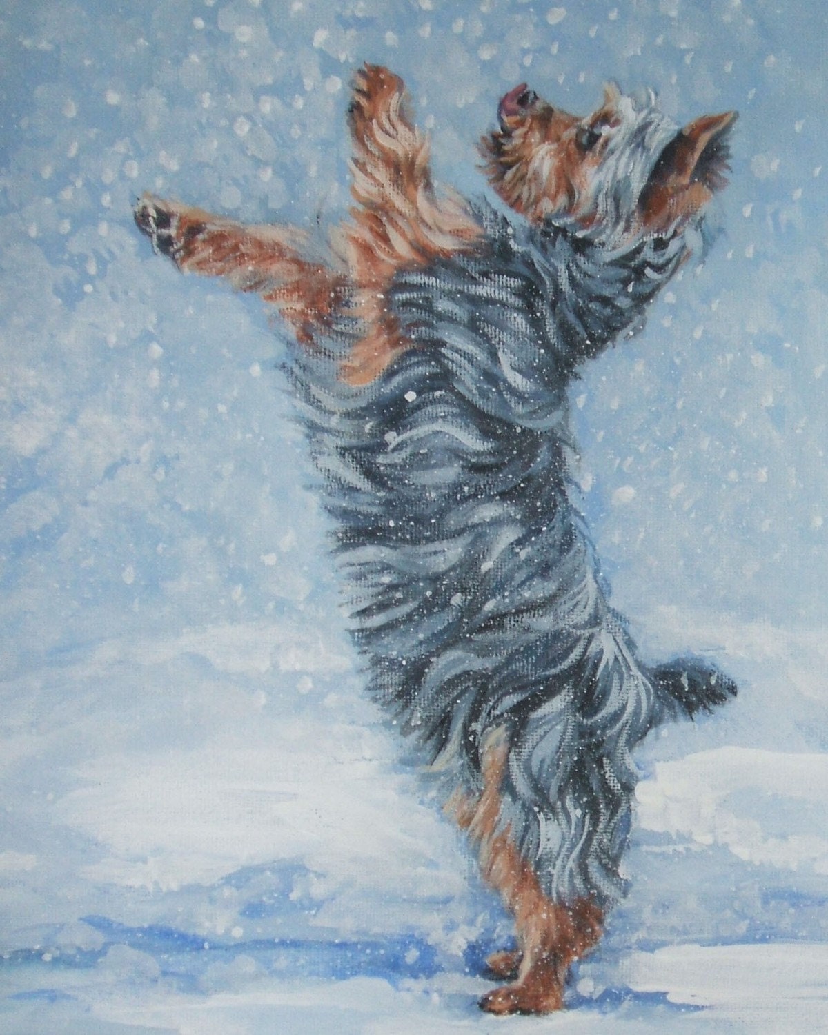 Yorkshire Terrier yorkie art CANVAS print of LA Shepard