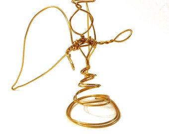 Big Copper Mermaid w/ long hair wire sculpture by tinymishaps