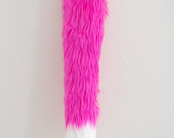 Pink fox tail | Etsy