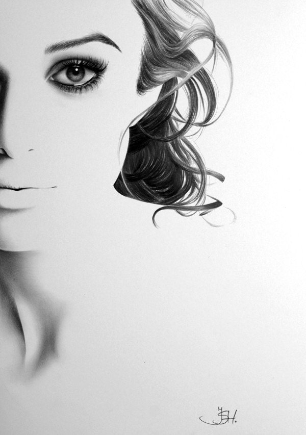 Keira Knightley Minimalism Pencil Drawing Portrait Fine Art
