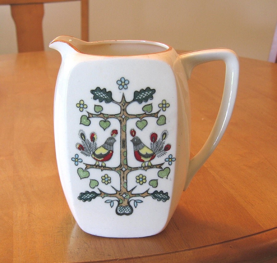 Peacock Vintage Ceramic Pitcher, Vintage Bird Pitcher, Made in Japan ...