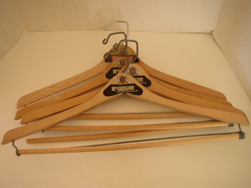 Wood Clothes Coat Hangers Lot of 4 McGregor Vintage Suit Wooden Jacket ... Wood Clothes Coat Hangers Lot of 4 McGregor Vintage Suit Wooden Jacket ...
