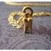 Tiny Gold Tooth Necklace Antique Gold Pewter Tooth Charm on
