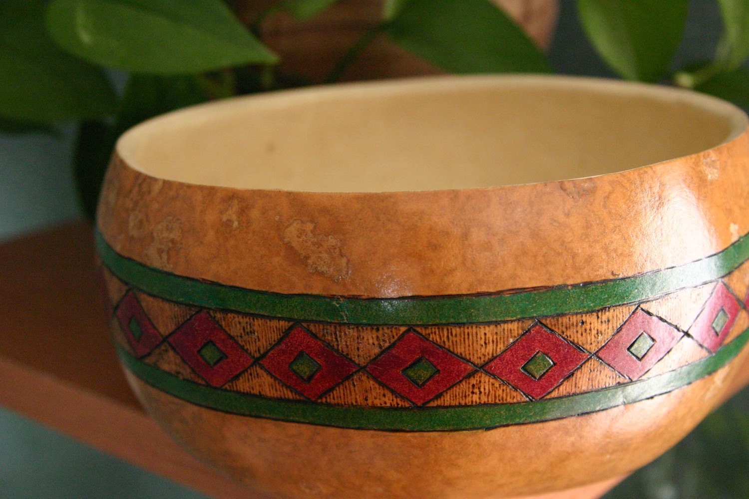 Rustic Gourd Bowl Southwest Gourd Bowl Natural by myladyofgourds