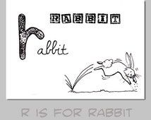 Unique r is for rabbit related items | Etsy