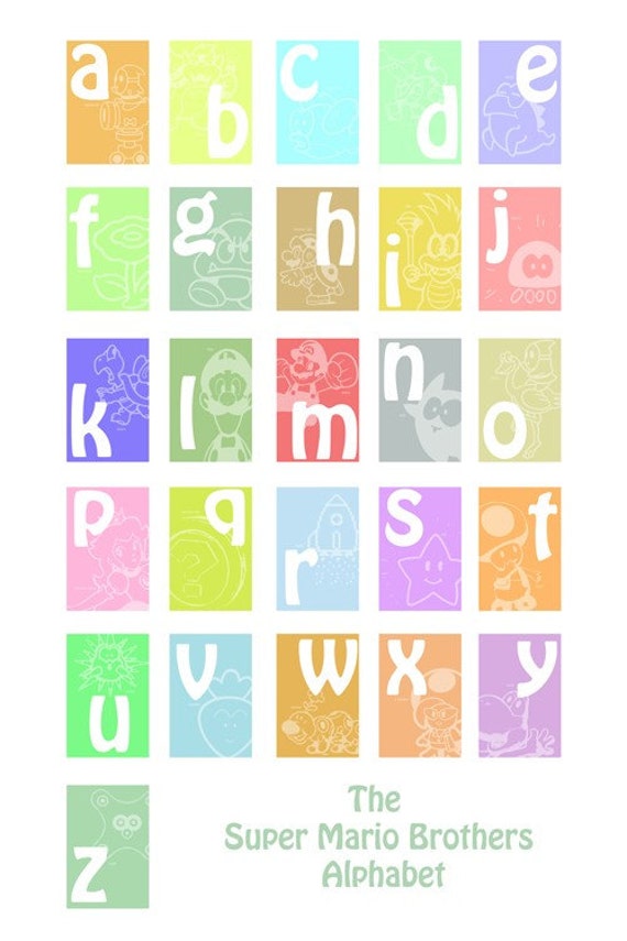 Super Mario Brother's Nintendo ABC Alphabet Room by iheartkidart