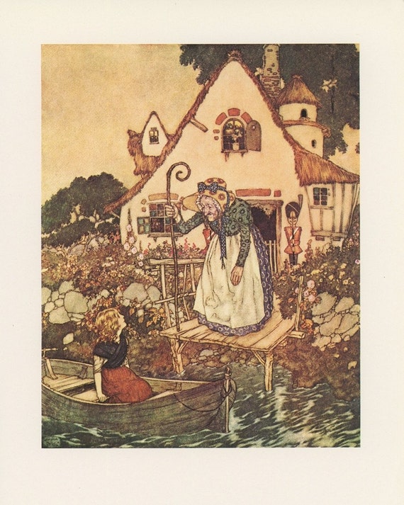 Mother Goose Old Old Woman Came Out House Leaning by KingPaper