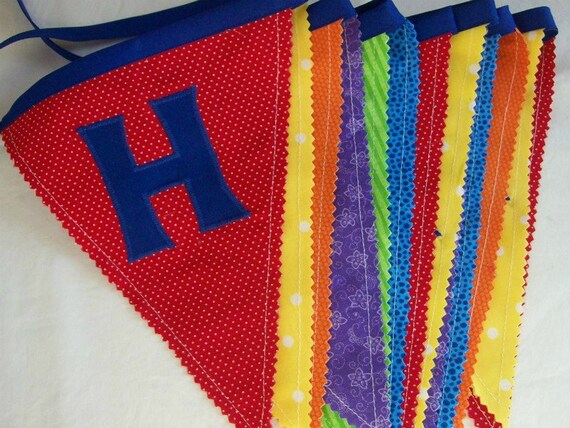 Happy Birthday Banner / Fabric Birthday Banner in Primary