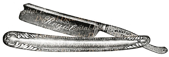 Straight Razor Art Illustration Shave Men's Grooming