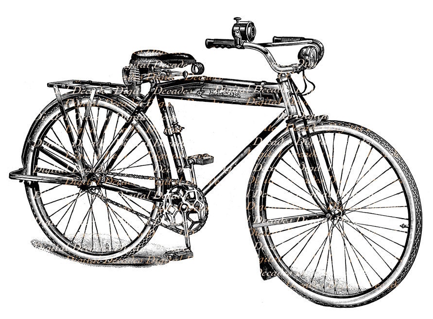Bicycle Bike Vintage Art Illustration Digital Image