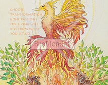 Popular items for phoenix rising art on Etsy