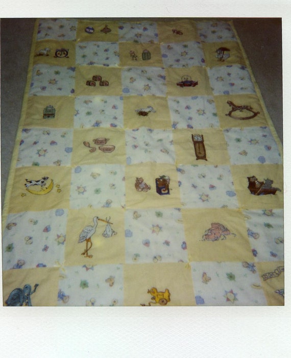 Custom Hand Embroidered Baby Quilt by CraftyTammy on Etsy