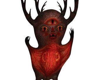 Vampire Stag-Demon - A4 giclee print