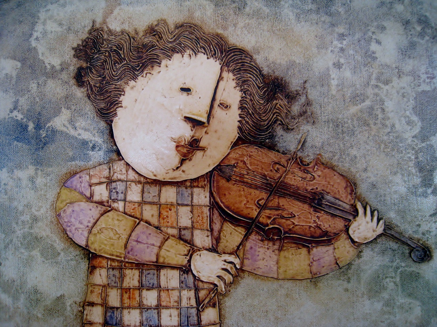 Mid Century Joyce Roybal original Oil Painting of Child