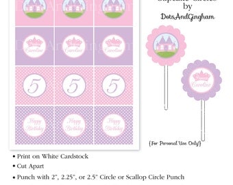 Princess Cupcake Topper-Princess Castle Cupcake Toppers-Printable ...