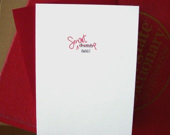 letterpress smart ass greeting card dumb ass with proofreading symbols ...