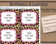 Unique cheetah labels related items | Etsy