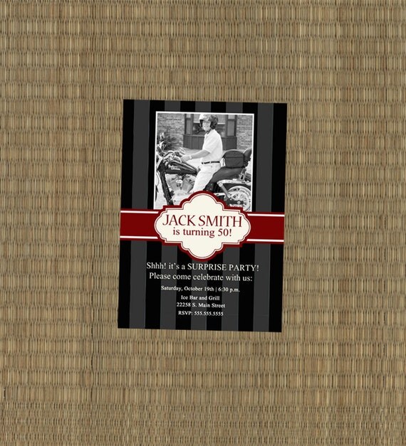 Items similar to Printable Black and Red Surprise Birthday Party ...