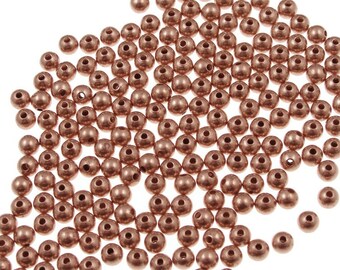 Copper Beads 144 Solid Copper 5mm Bicone Beads Bright Copper
