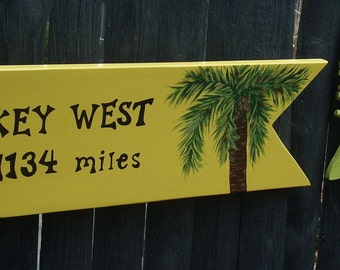 KEY WEST SIGN, Personalized Directional Handpainted Key West Sign ...