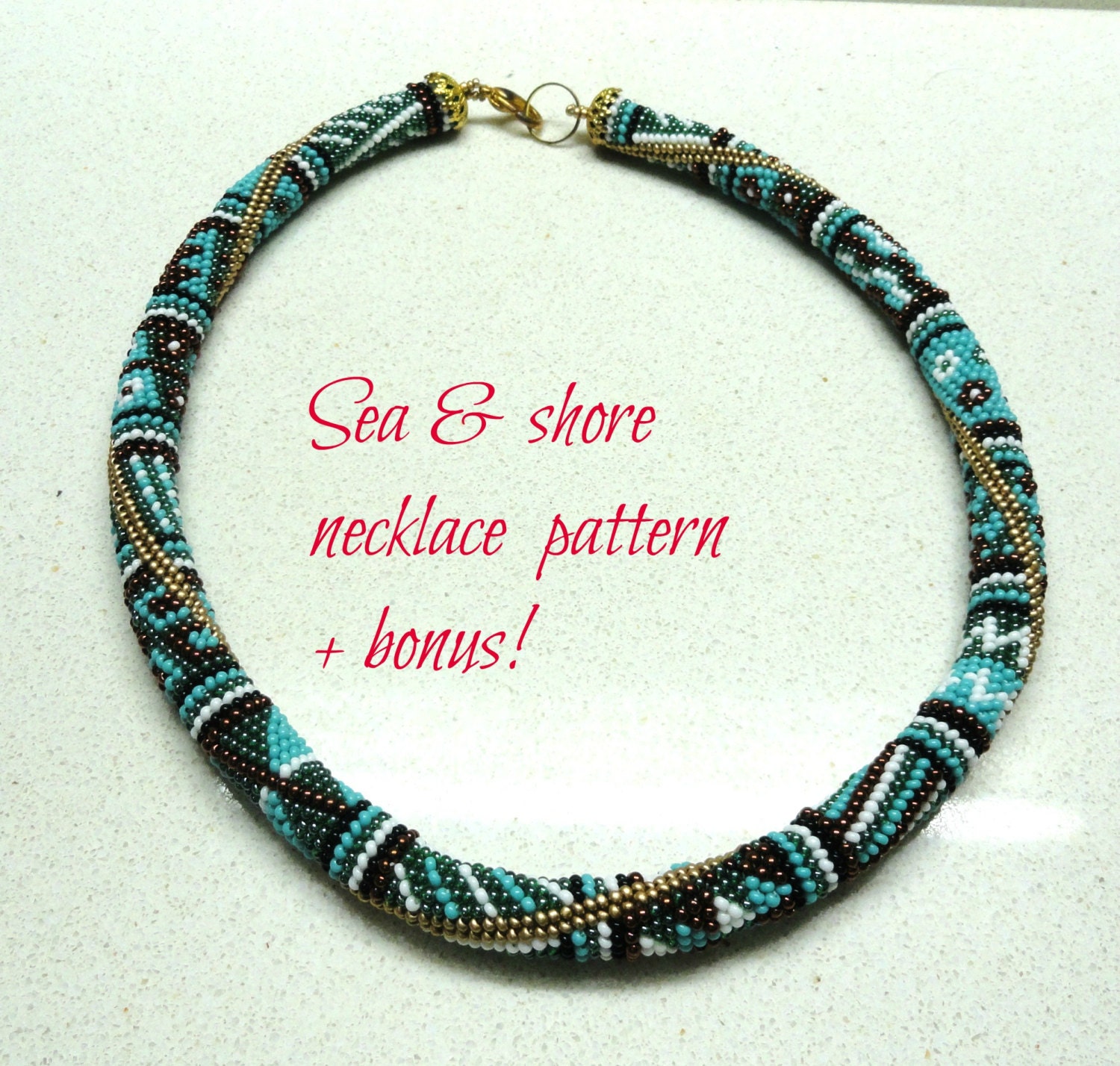 Crocheted Beads Rope necklace pattern Tutorial and bonus for Crocheted Beads Rope necklace pattern Tutorial and bonus for