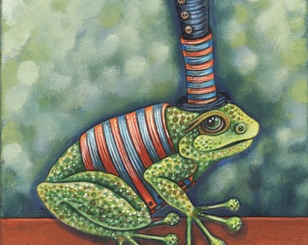 Frog with top hat | Etsy