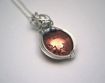 Copper Rook brooch heat coloured crow pin by annamcdade on Etsy