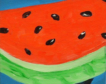 Unique watermelon painting related items | Etsy