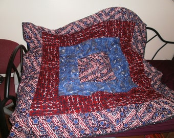 Items similar to Patchwork Lap Quilt, throw blanket, Heirloom ...