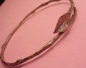 Items similar to nature jewelry twig and rose leaf bangle bracelet antique bronze 4 sizes on Etsy
