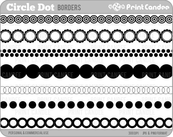 Circle Dot Page / Frame Borders Personal and Commercial Use