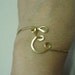 Initial Wire Cuff Bracelet Letter E by chuxgrafix on Etsy