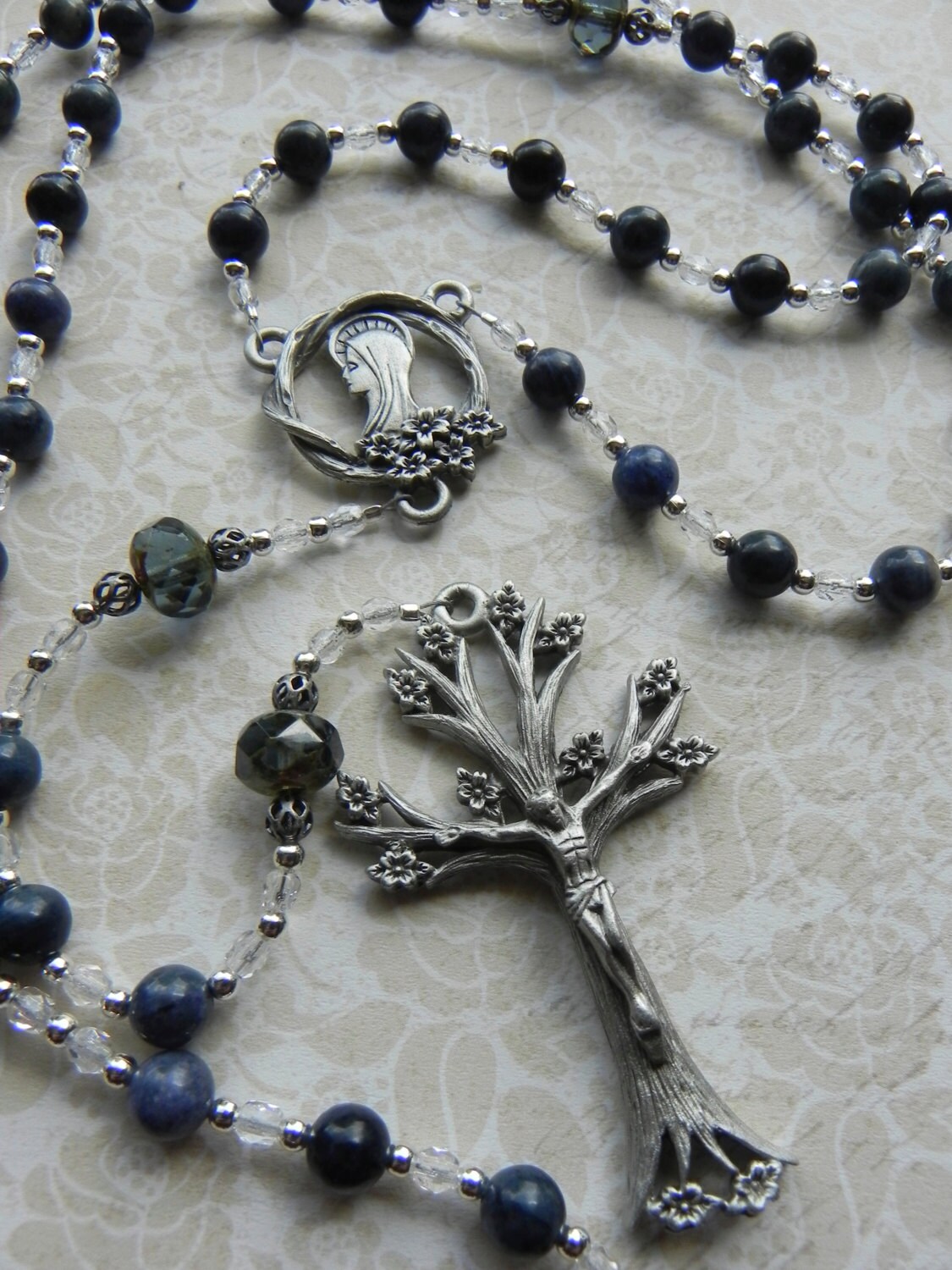 Catholic Rosary Dogwood Tree Virgin Mary Rosary Beads in