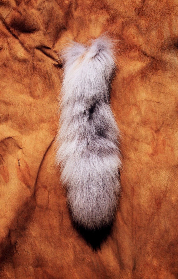Recycled Arctic White Wolf Tail by NaturePunk on Etsy