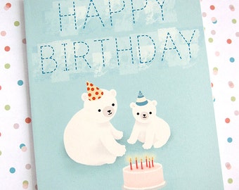 Popular items for polar bear card on Etsy