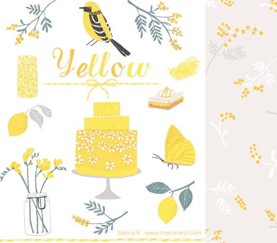 CLIP ART and Patterns Yellow for commercial and personal